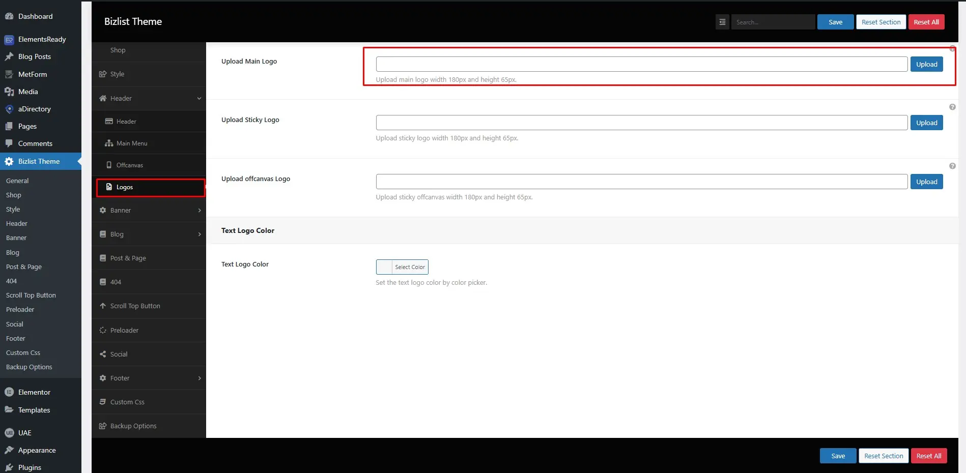 Header & Footer - aDirectory