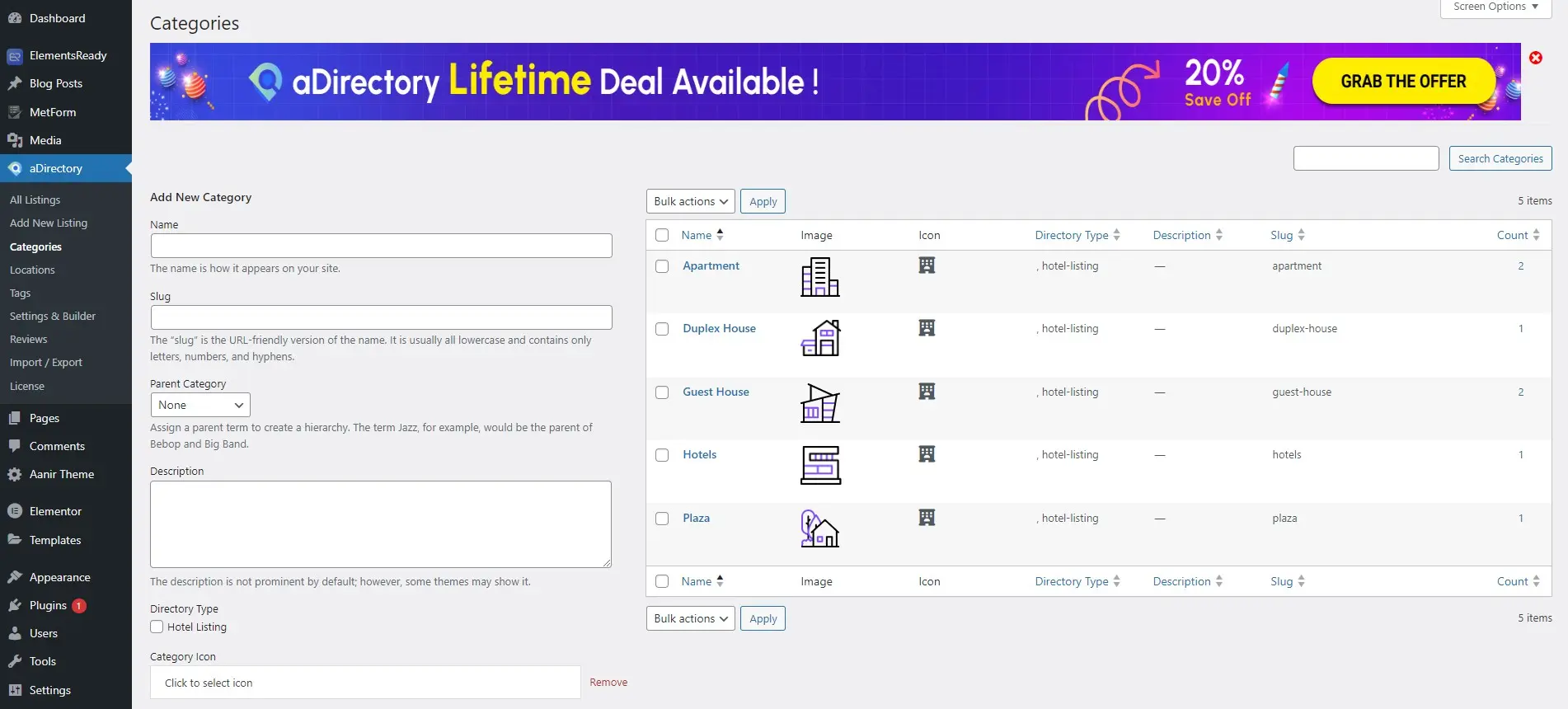 Setting Up Categories, Locations and Tags - aDirectory