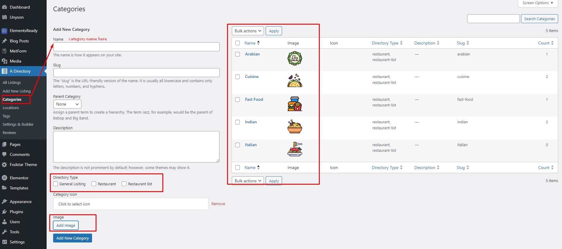 Setting Up Categories, Locations and Tags - aDirectory