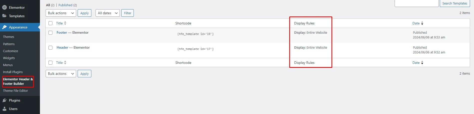 Header & Footer - aDirectory
