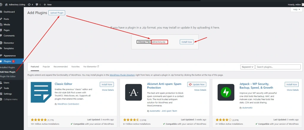 Plugin Installation - aDirectory