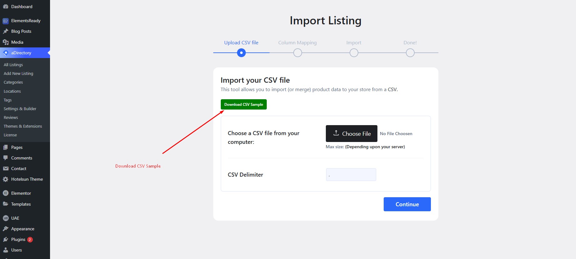 CSV Import & Export - aDirectory