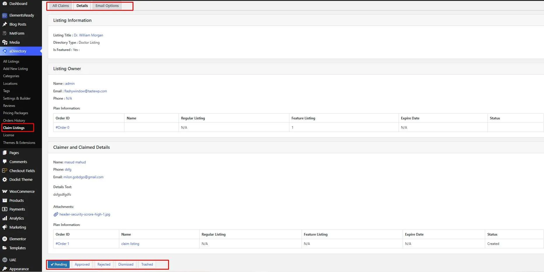 Claim Listing Addon (PRO) - aDirectory